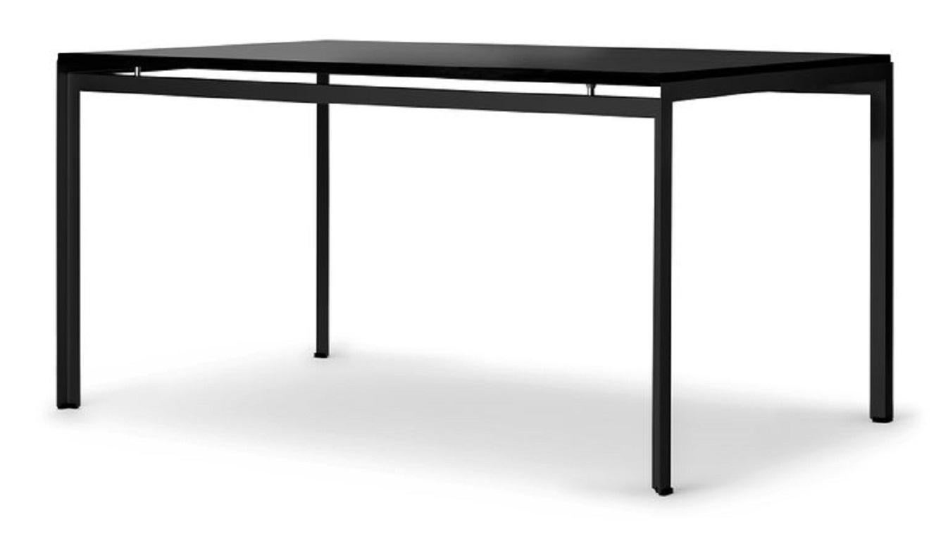 PK52 Professor Desk in Oak Painted Black with Black Steel Base by Poul ...