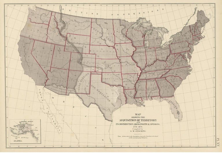 Pl. 15 Antique Chart of the Acquisition of Territory US by Walker ...
