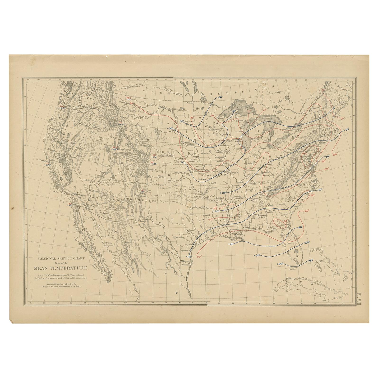 Pl. 17A Antique Chart of the US Population 1860 by Walker, '1874' For ...