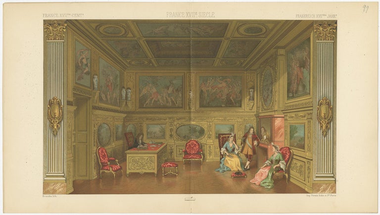 Antique Print of French 17th Century Office, 'circa 1880' For Sale at ...