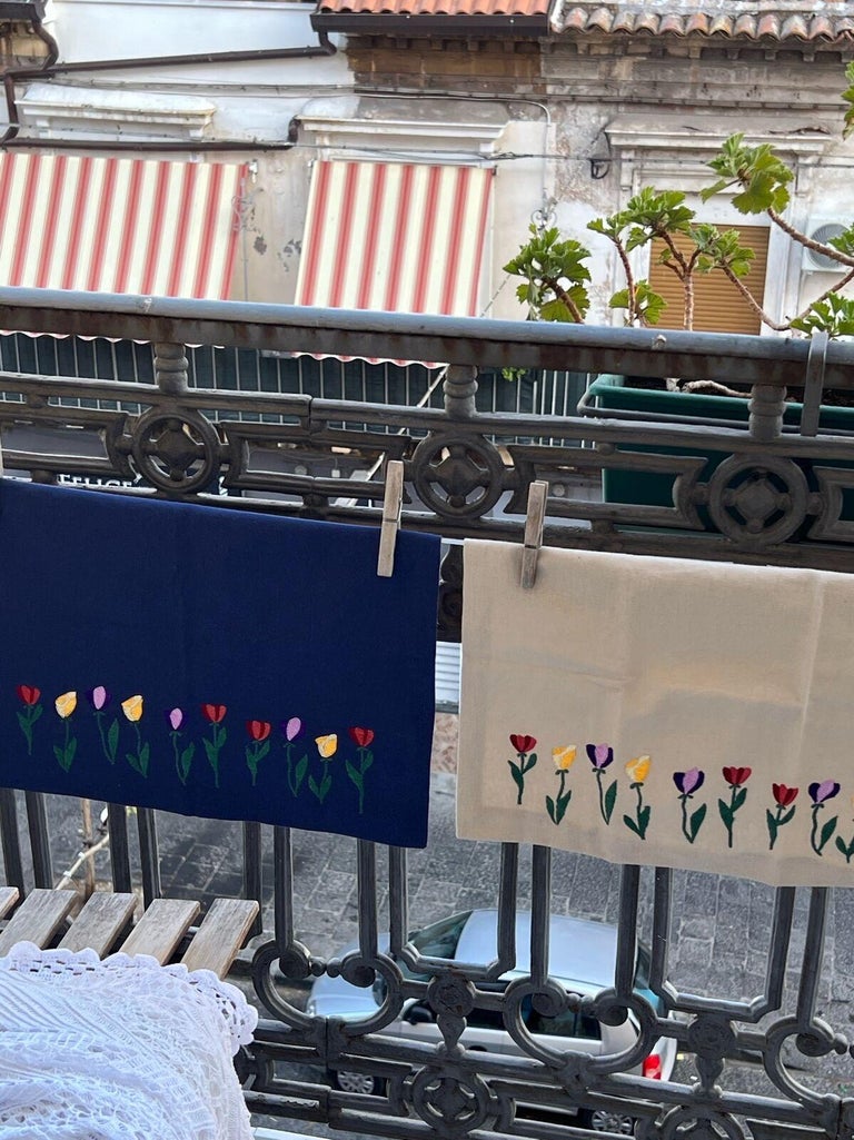 PLACEMAT - NAVY TULIP Jore Copenhagen For Sale at 1stDibs