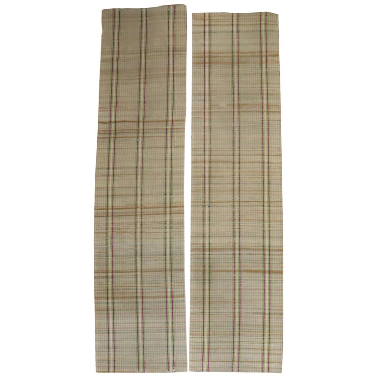 Plaid American Rag Rug Runners, Set of 2, Mid-20th Century For Sale at ...