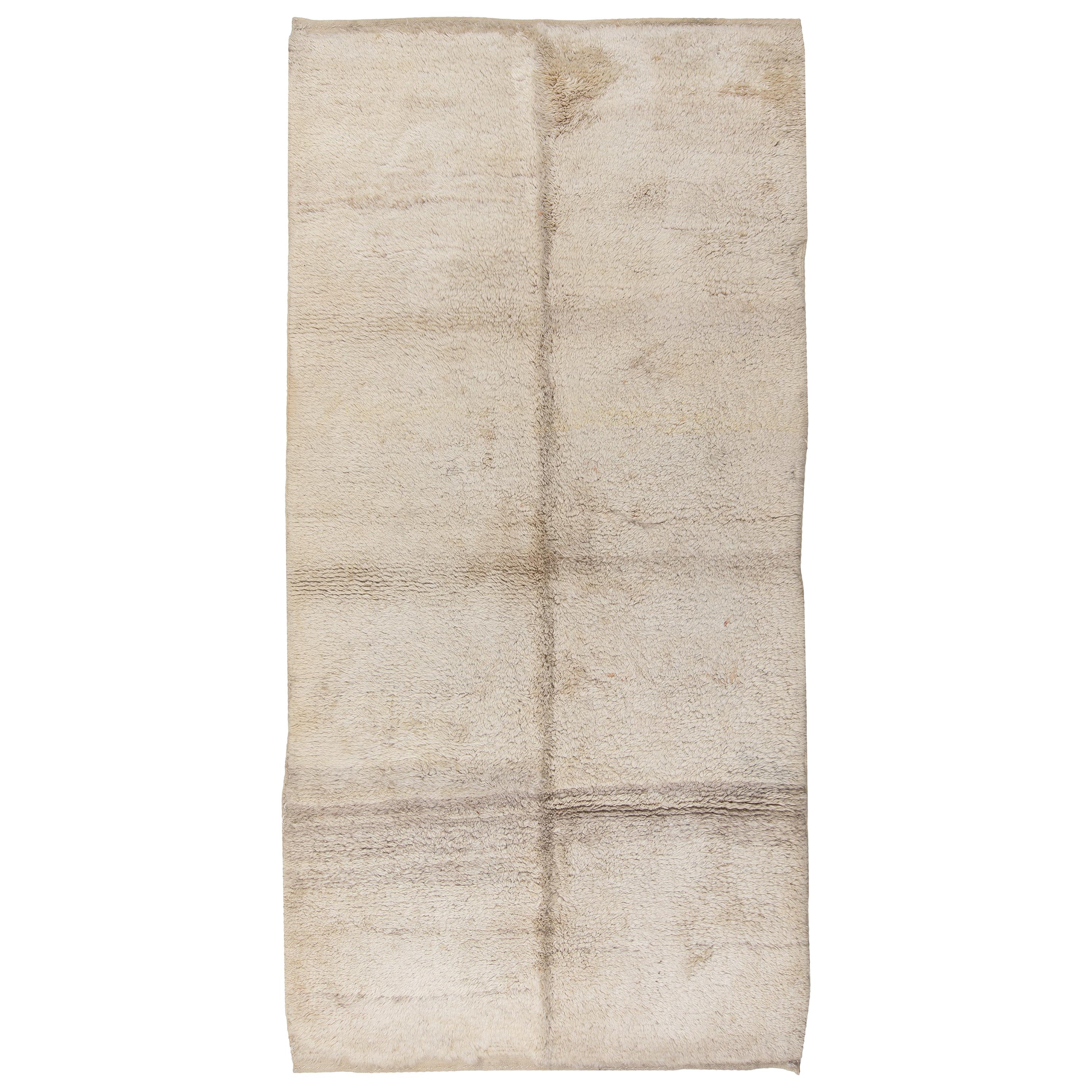 3.7x8.4 Minimalist Mid-Century "Shepherd's Tulu" Rug. 100% Natural ...