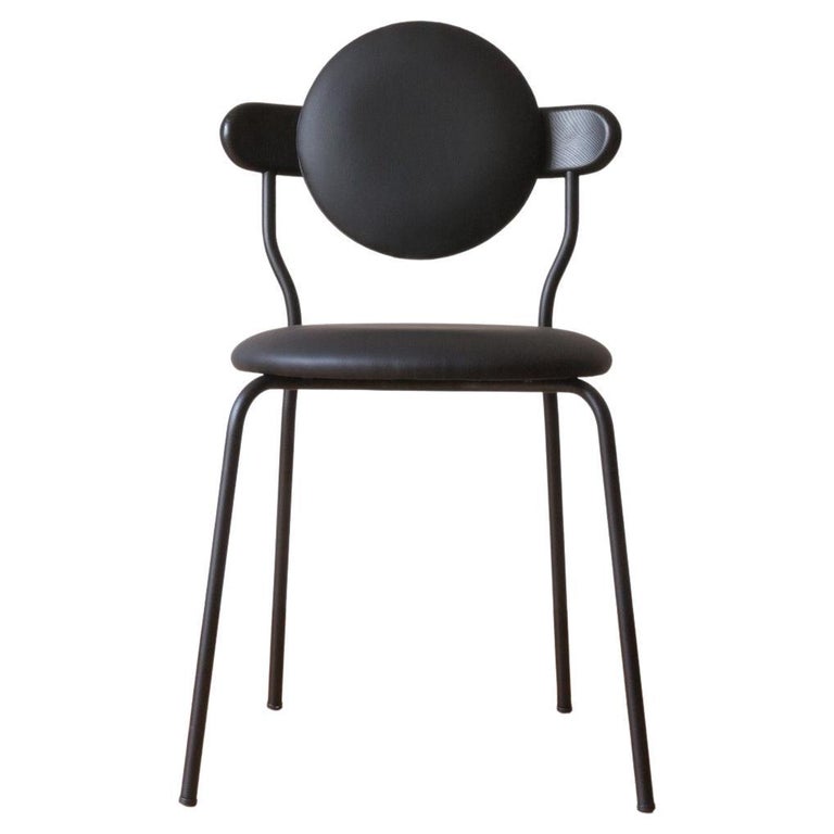 Planet Chair Black Vegan Leather by La Chance For Sale at 1stDibs