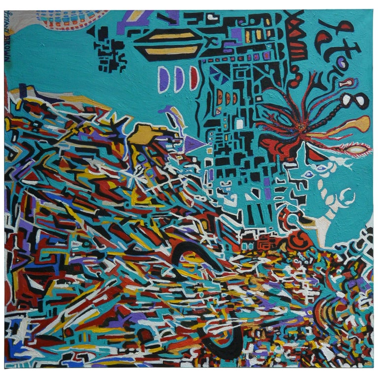 Planet Octopolis Oil on Canvas Norway For Sale at 1stDibs