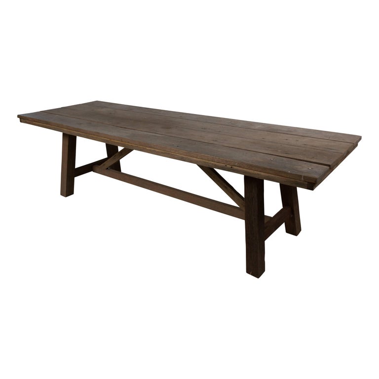 Plank Top Dining Table, Reclaimed Wood at 1stDibs