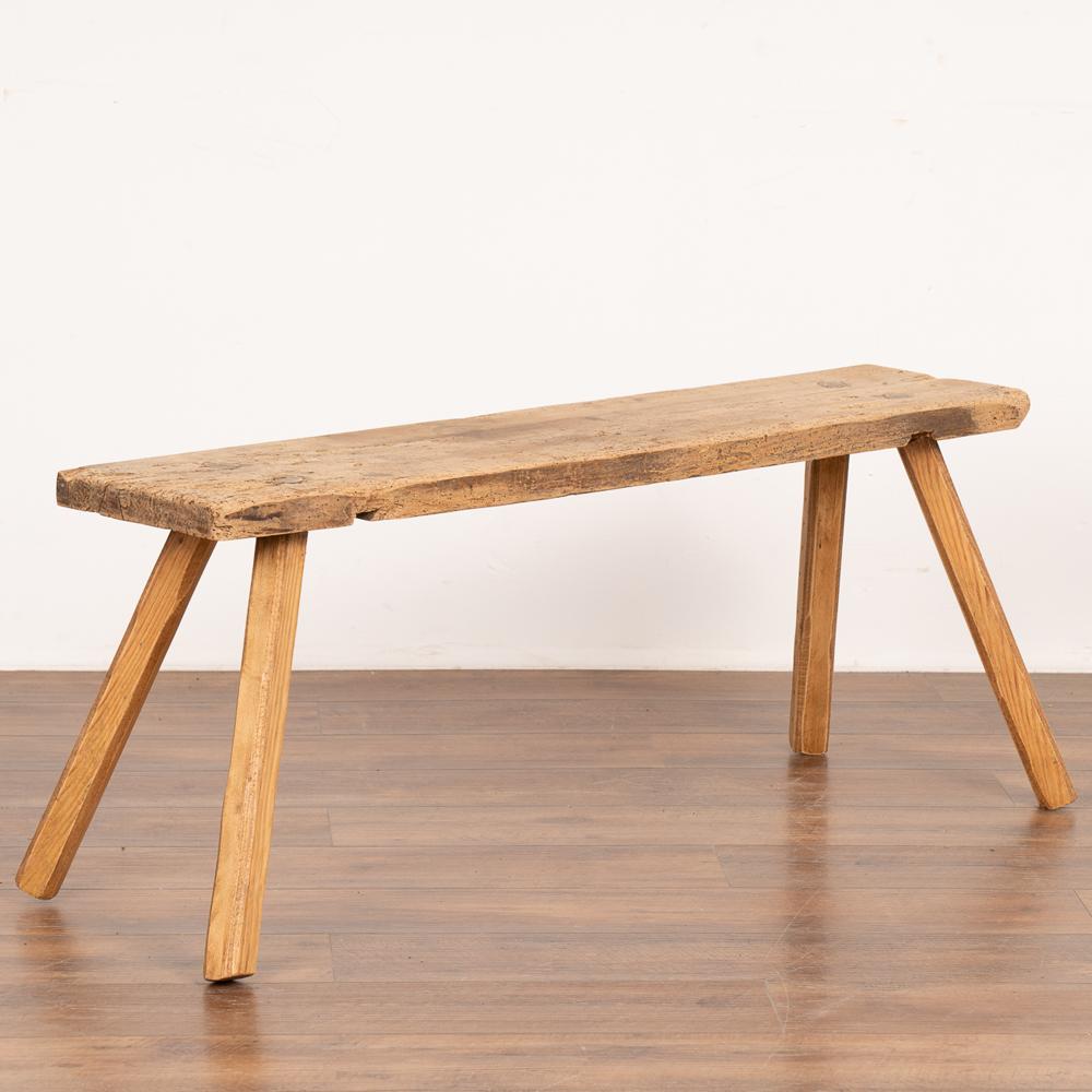 Plank Top Rustic Bench with Peg Splay Legs, circa 1890 For Sale at 1stDibs