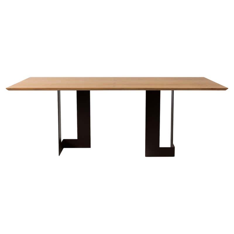 Zafal Dining Table 84 Black Minimalist Dining Table In Wood For Sale