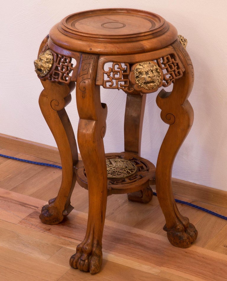 Plant Stand Side Table Lion Claw Bronzes Dragon Chinoiserie Baroque ...