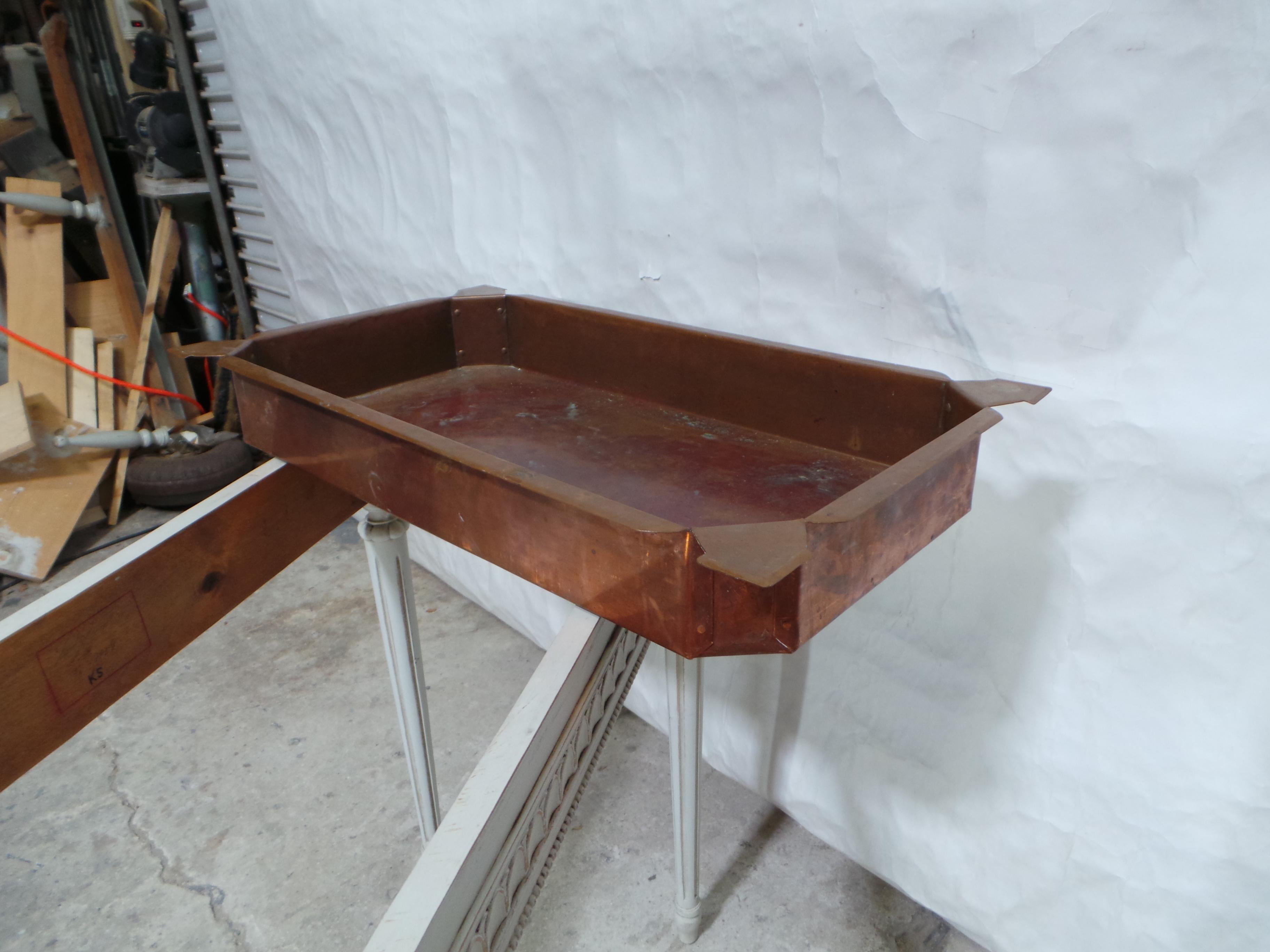 Plant Tray Table Copper RARE For Sale at 1stDibs