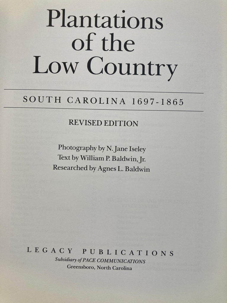 Plantations of the Low Country, South Carolina 1697-1865 Hardcover Book ...