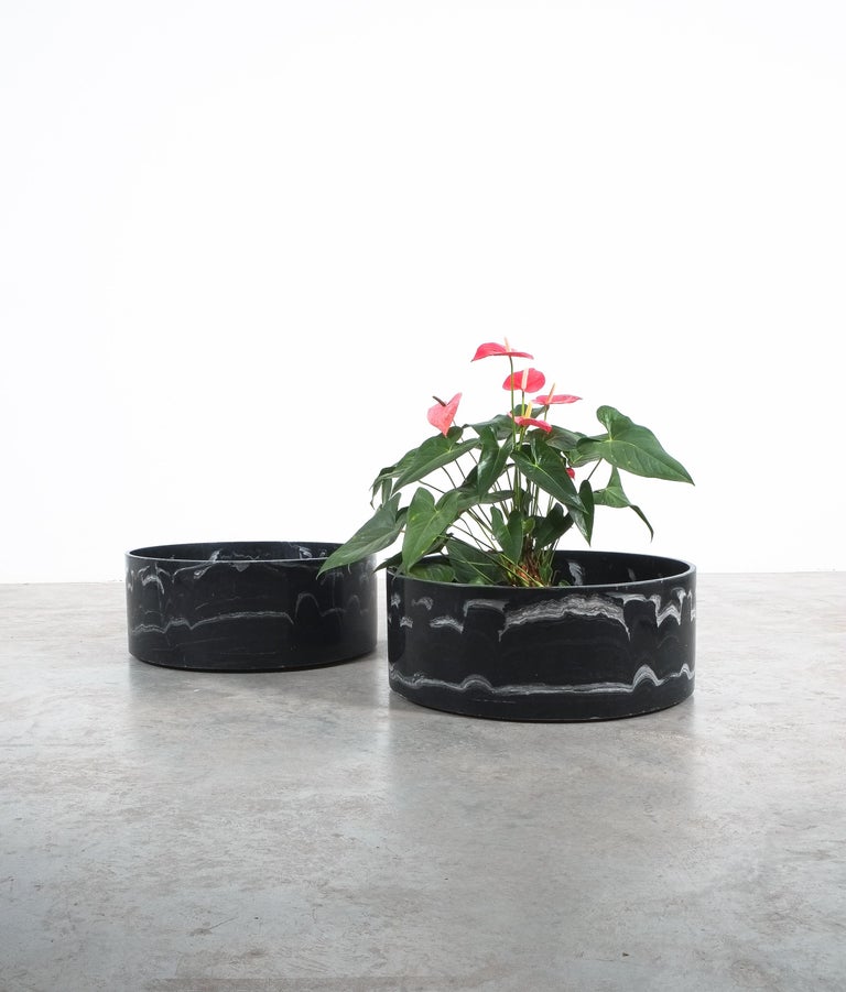 Planter Black White Cast Marble Jardinière Pot, Austria, circa 1960 For ...