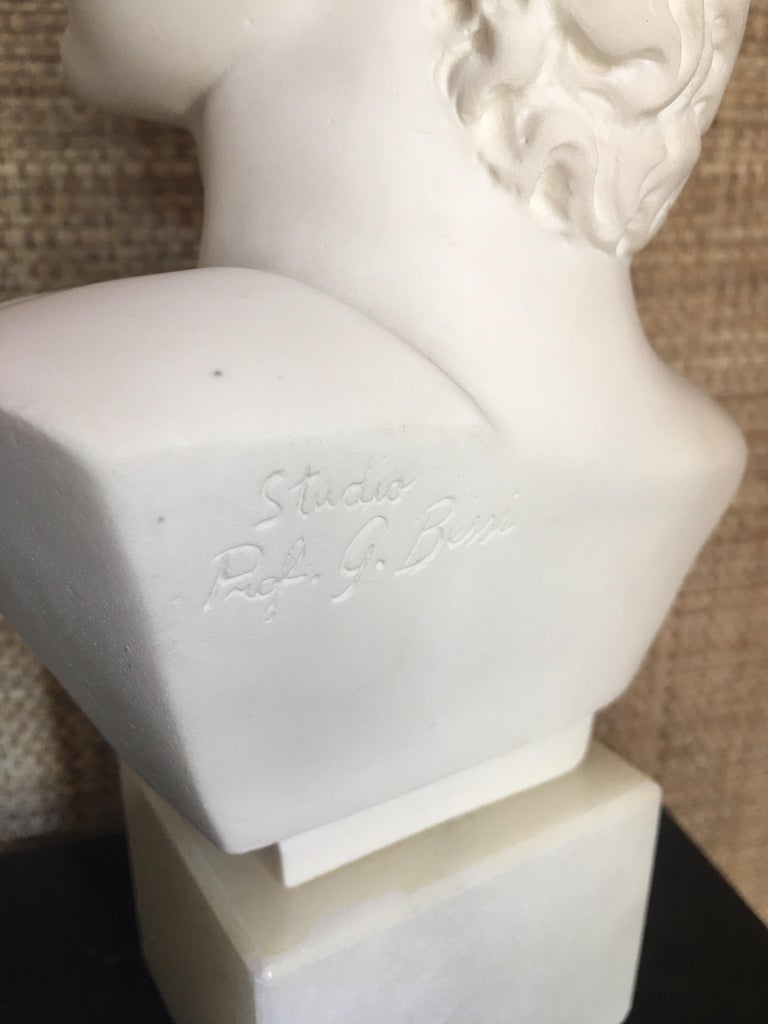 Plaster and Alabaster Marble Bust Sculpture by Giuseppe Bessi, Italy at ...