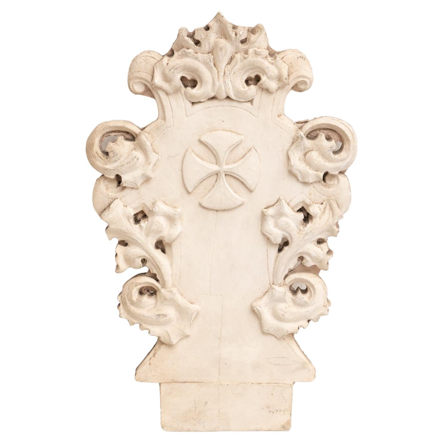 Plaster Cross Traditional Artwork, circa 1950 For Sale at 1stDibs