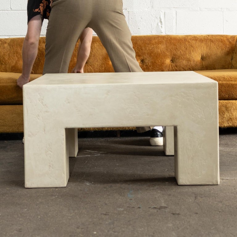 Plaster Coffee Table C. 1980s For Sale at 1stDibs