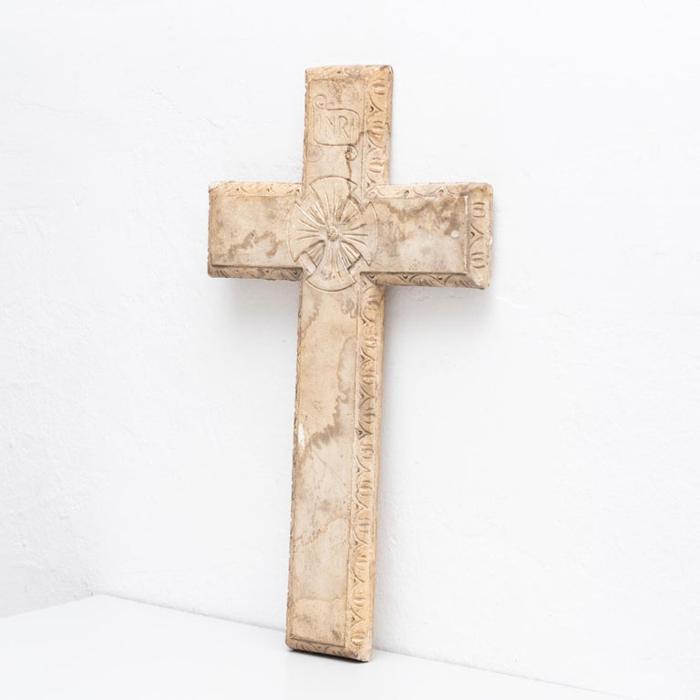 Plaster Cross Traditional Artwork, circa 1950 For Sale at 1stDibs