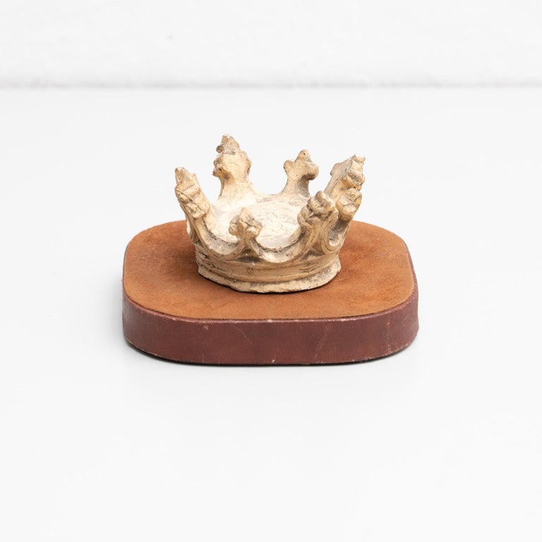 Plaster Crown Sculptural Artwork, circa 1950 For Sale at 1stDibs