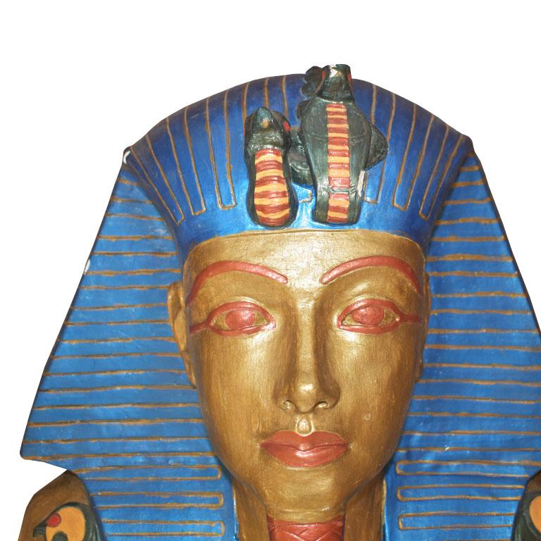Plaster Egyptian Wall Hanging Bust of King Tut For Sale at 1stDibs ...