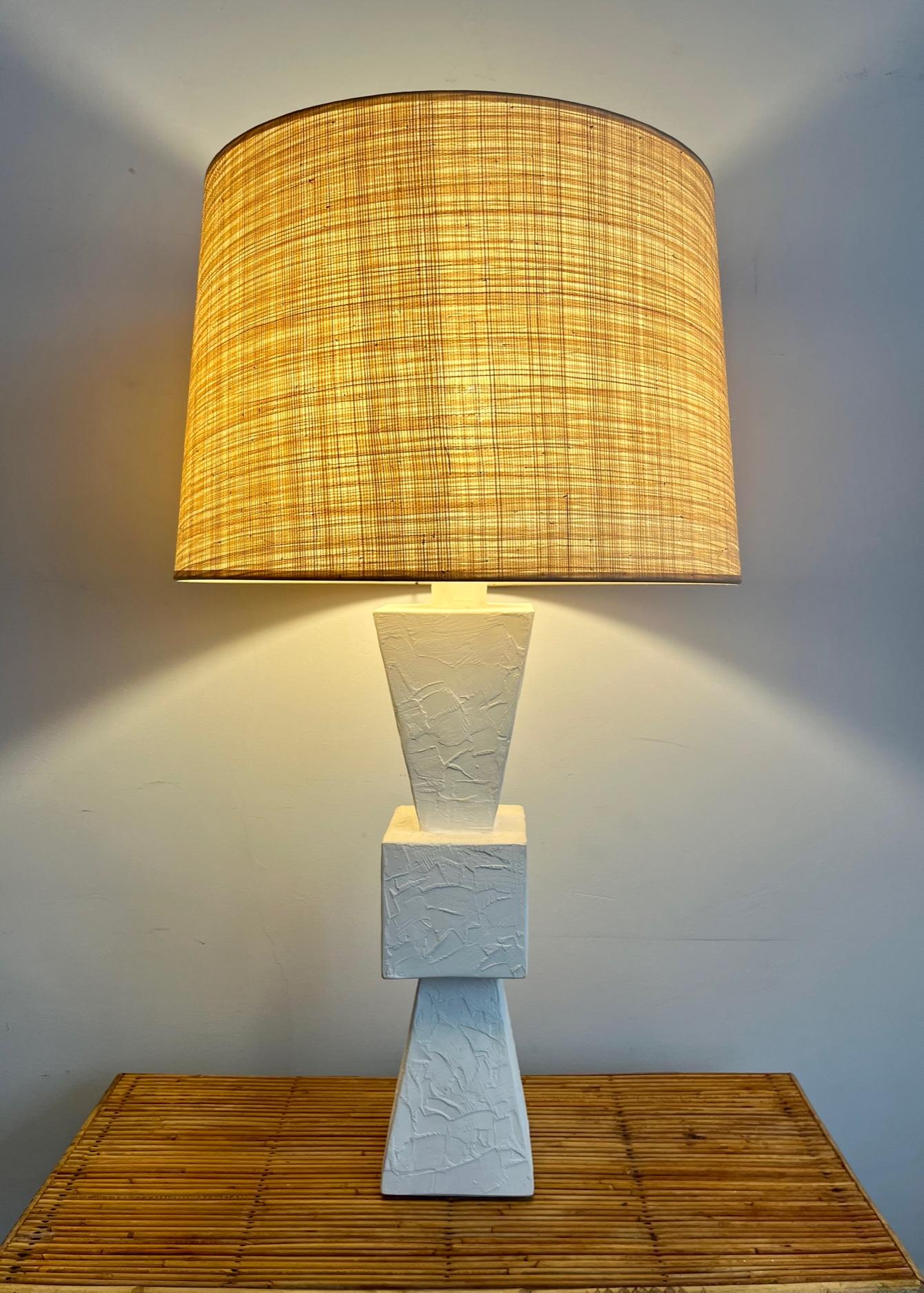Plaster lamp and shade at 1stDibs