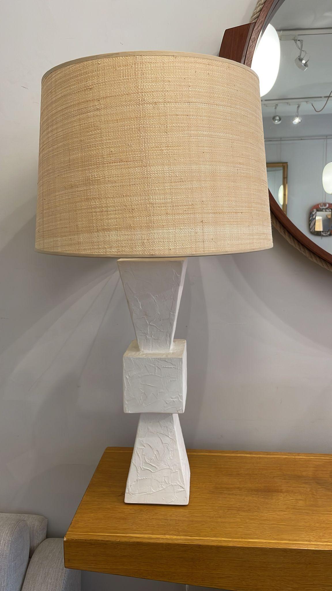 Plaster lamp and shade at 1stDibs
