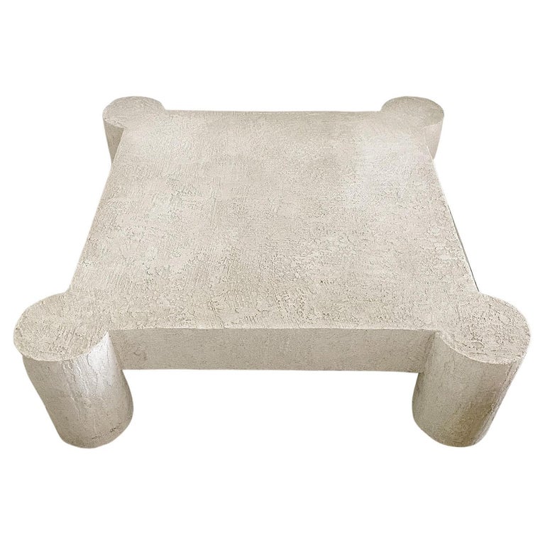 Plaster Over Wood Coffee Cocktail Table at 1stDibs