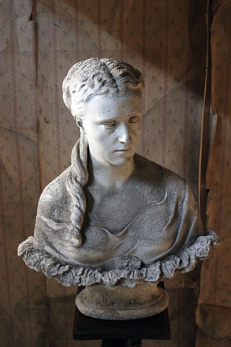 Plaster Portrait Bust of a Maiden in the Style of Clytie, circa 1870 ...