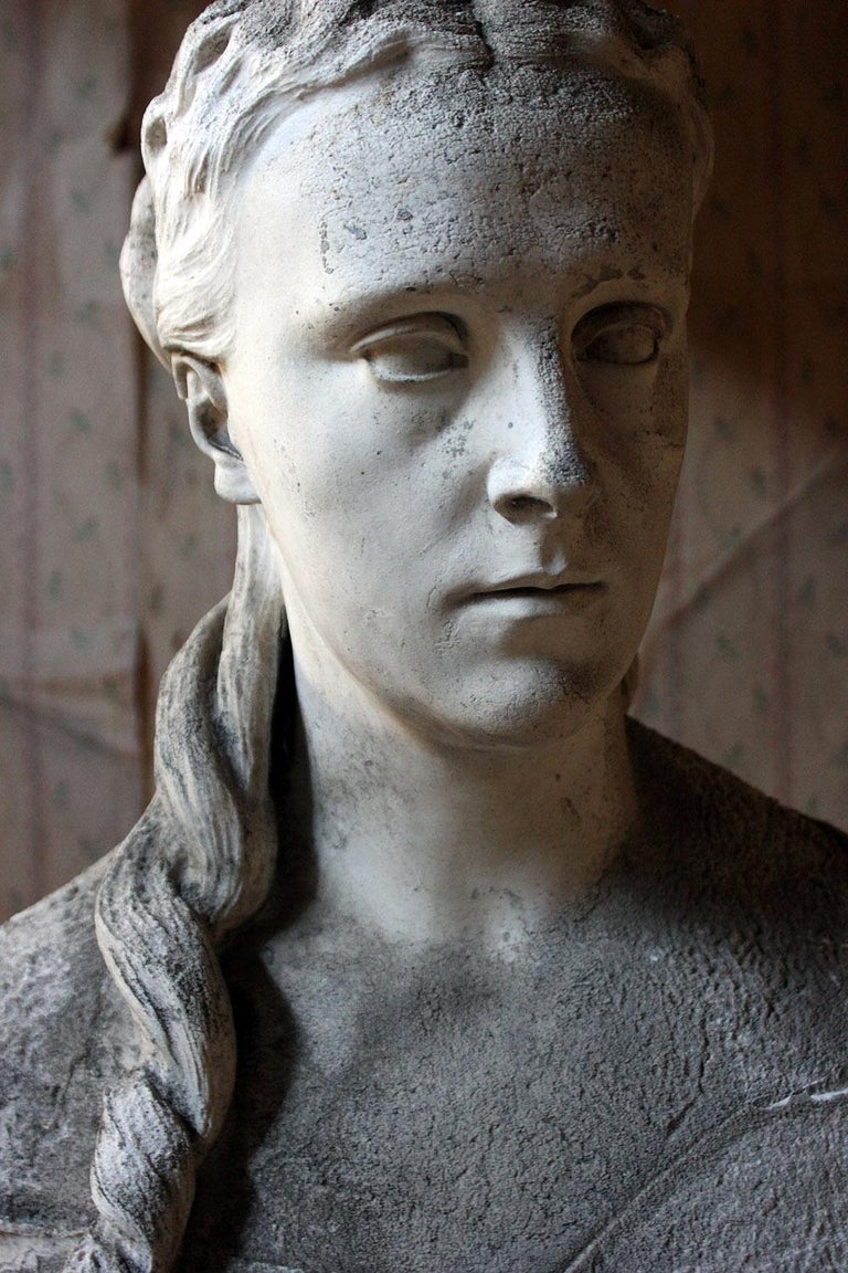 Plaster Portrait Bust of a Maiden in the Style of Clytie, circa 1870 ...