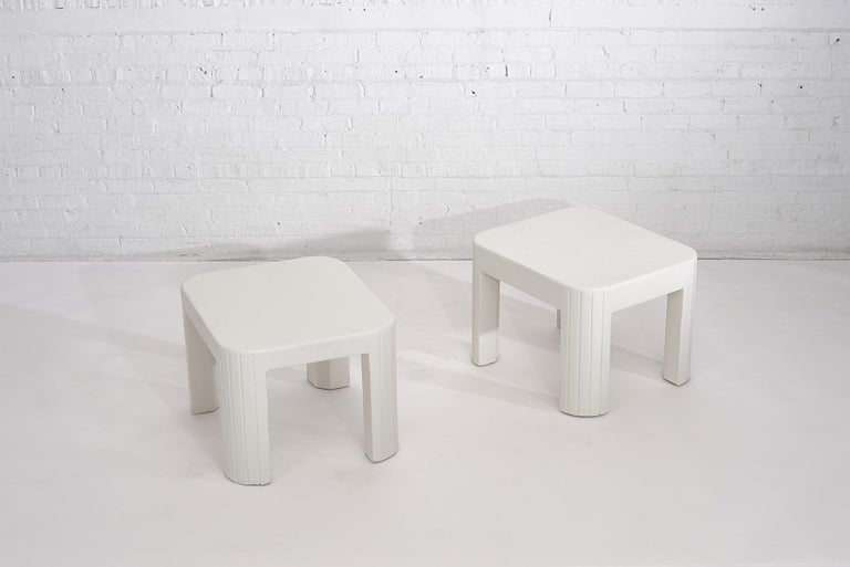 Plaster Postmodern End Tables, 1970 at 1stDibs