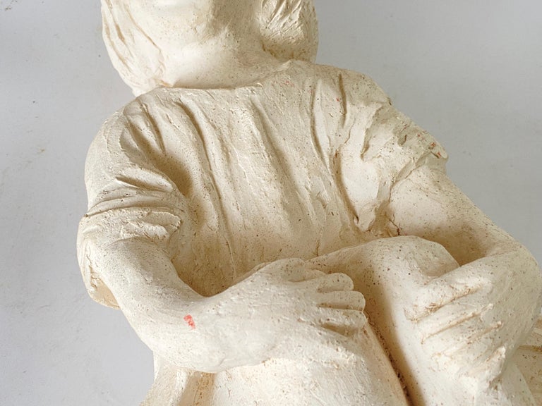 Plaster Sculpture Art Deco Period Sitting Woman France, circa 1930 For ...