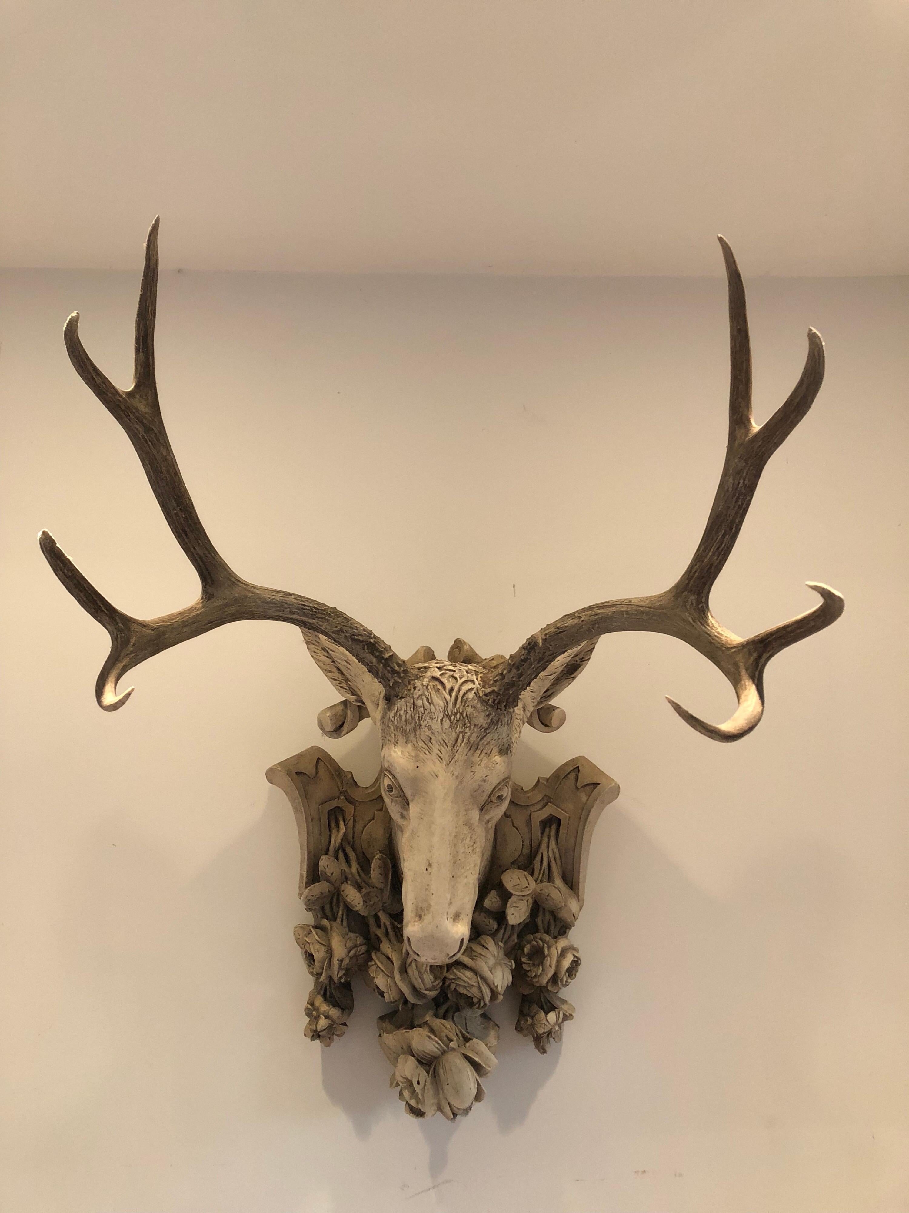 Plaster Stag Mount at 1stDibs