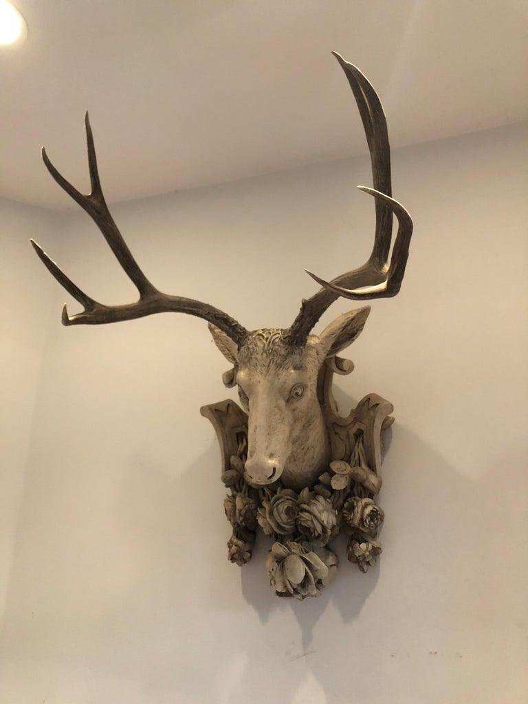 Plaster Stag Mount at 1stDibs