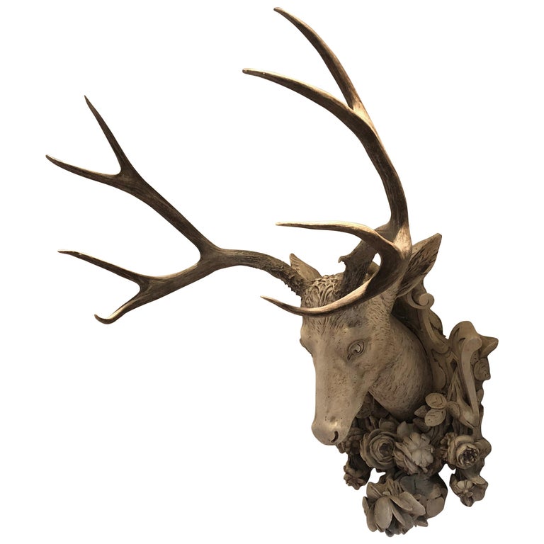 Plaster Stag Mount at 1stDibs