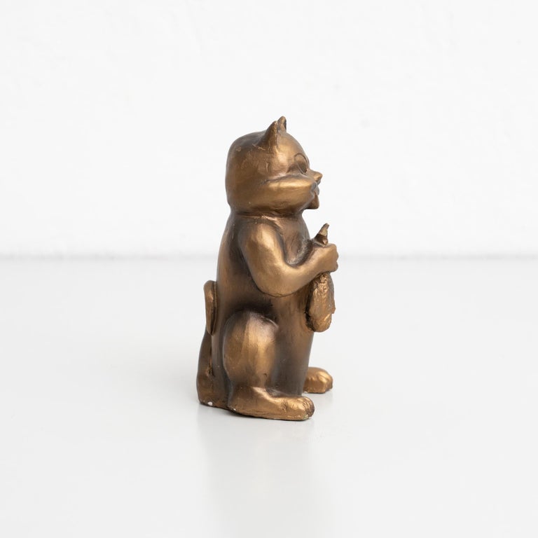 Plaster Traditional Cat Figure, circa 1950 For Sale at 1stDibs