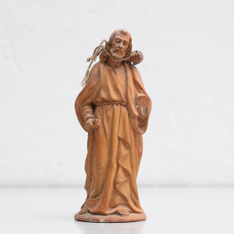 Plaster Traditional Figure of a Saint, circa 1950 For Sale at 1stDibs