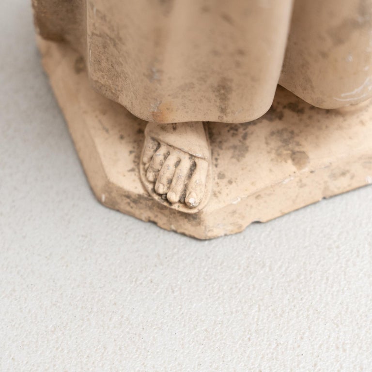 Plaster Traditional Figure of a Saint, circa 1950 For Sale at 1stDibs