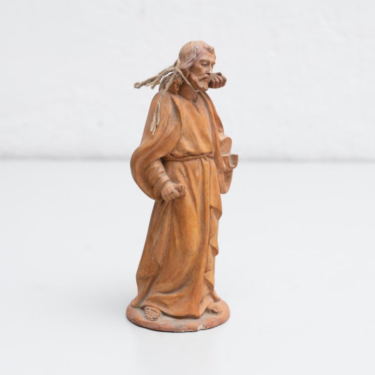 Plaster Traditional Figure of a Saint, circa 1950 For Sale at 1stDibs