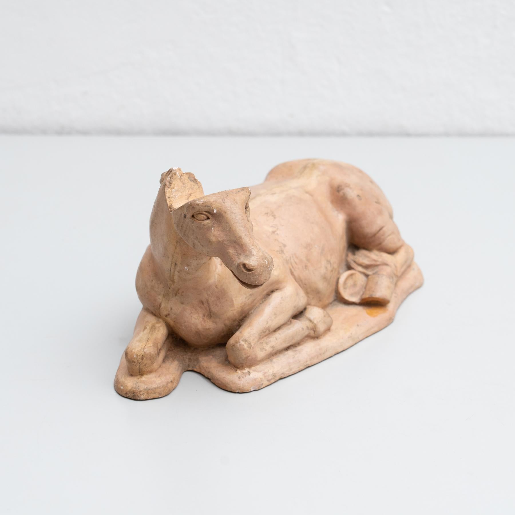 Plaster Traditional Horse Figure, circa 1950 For Sale at 1stDibs