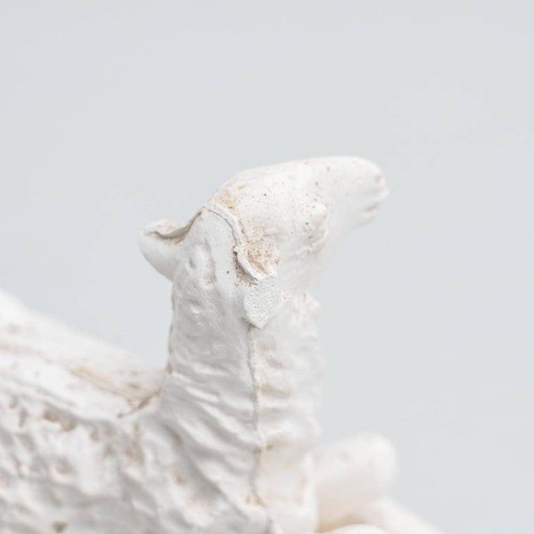 Plaster Traditional Sheep Figure, circa 1950 For Sale at 1stDibs