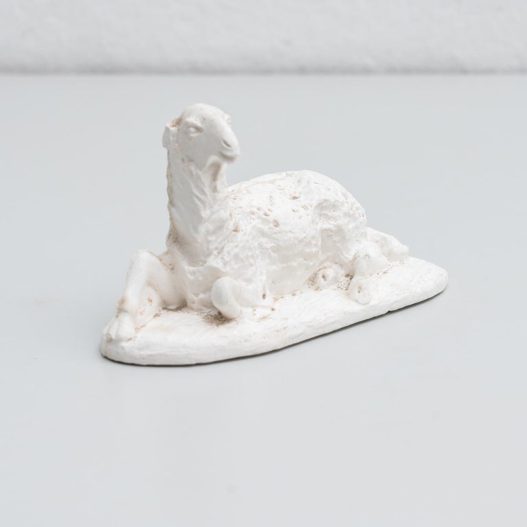 Plaster Traditional Sheep Figure, circa 1950 For Sale at 1stDibs