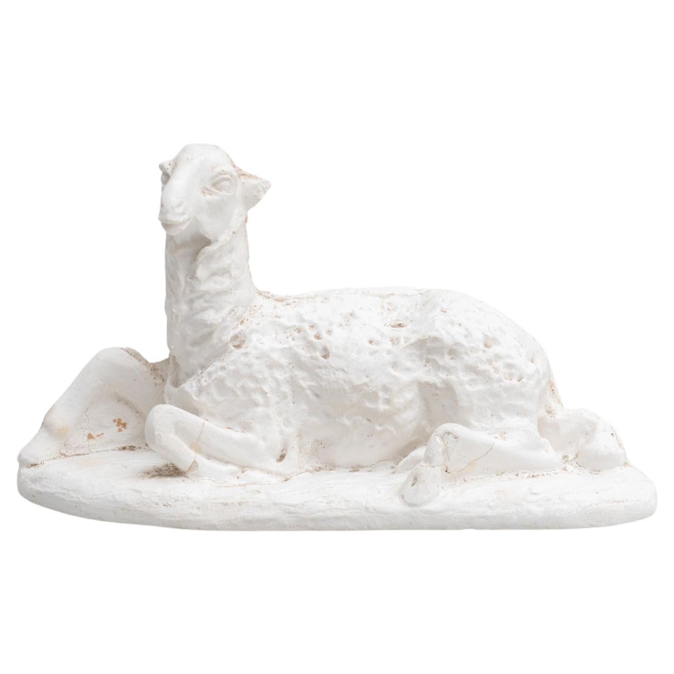 1950's Marwal Group Figural Plaster Statue W./ Maiden and 2 Girls with ...