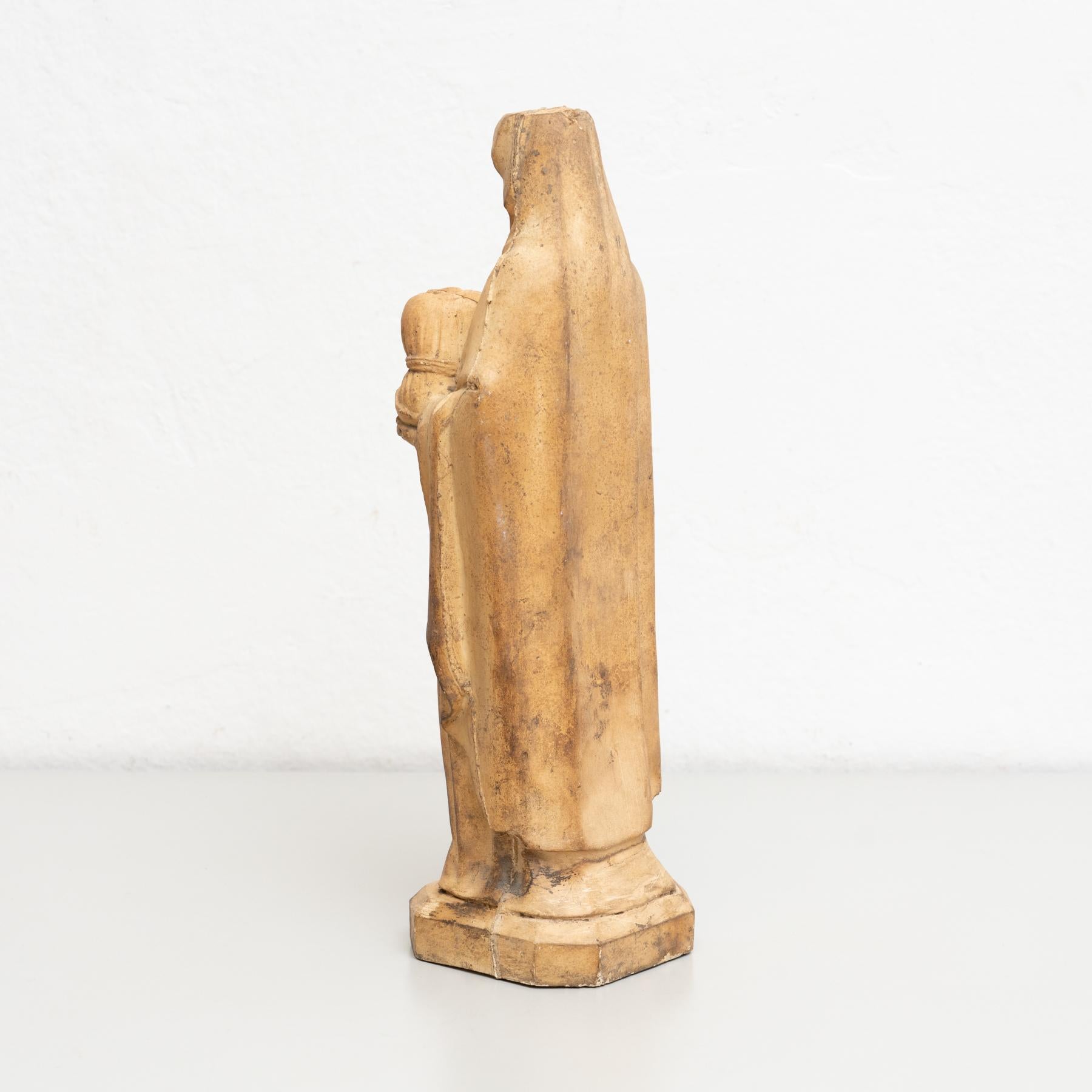Plaster Virgin Traditional Figure, circa 1950 For Sale at 1stDibs
