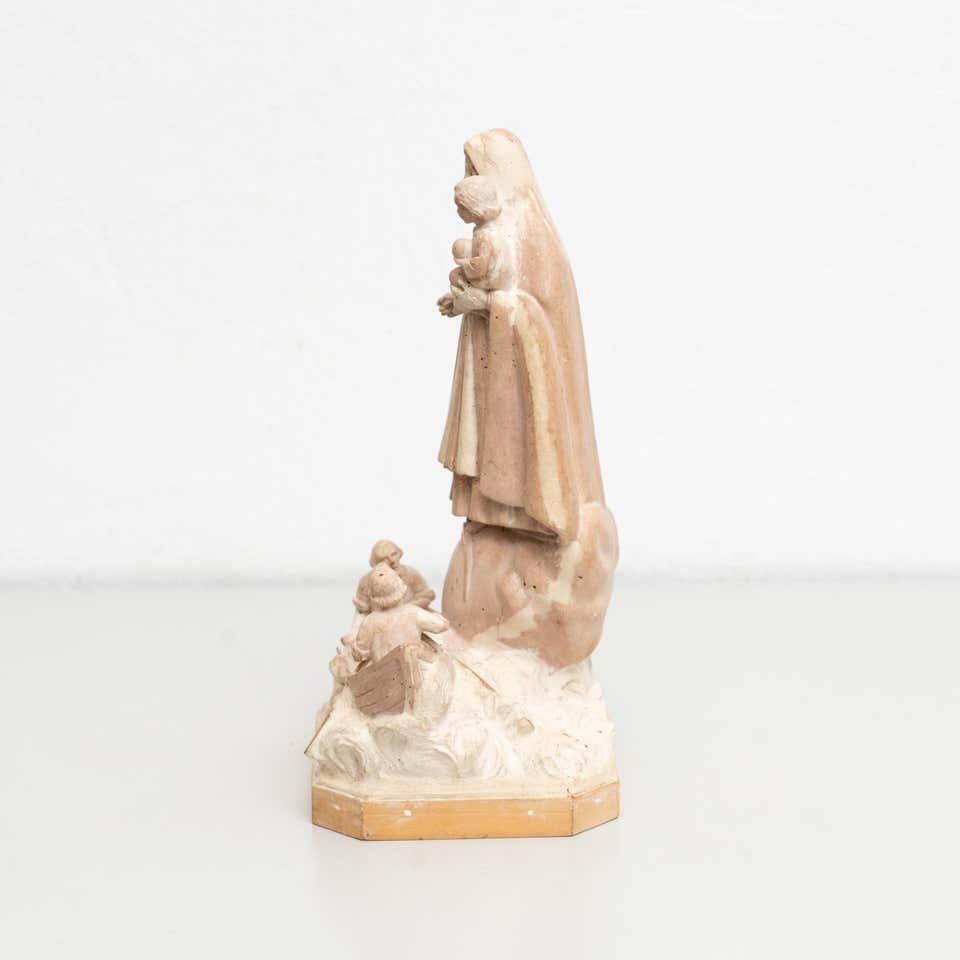 Plaster Virgin Traditional Figure, circa 1950 For Sale at 1stDibs