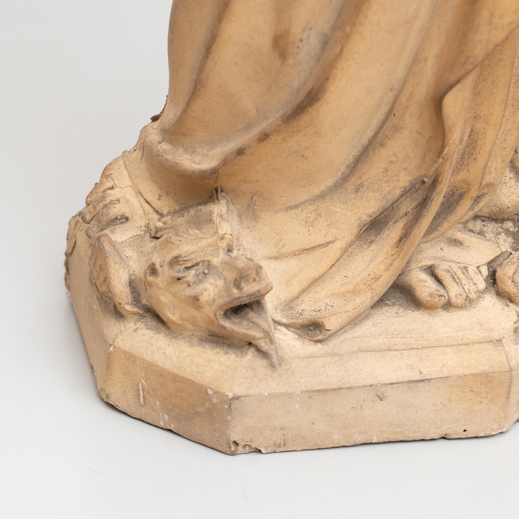Plaster Virgin Traditional Figure, circa 1950 For Sale at 1stDibs