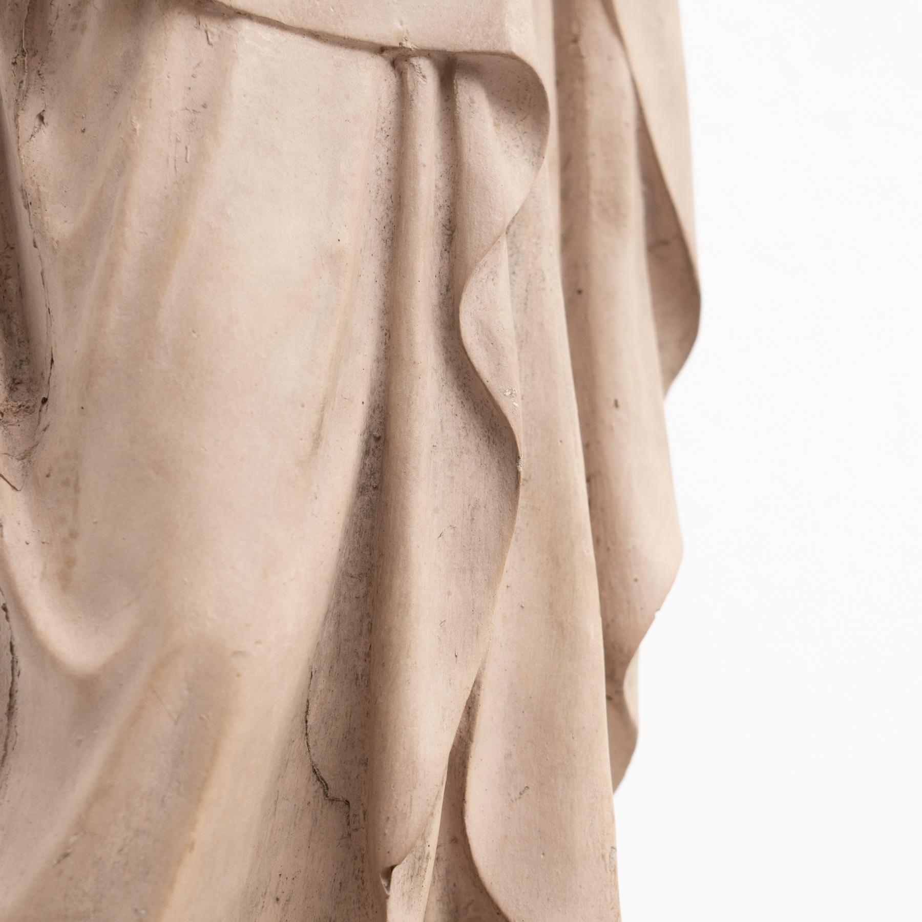 Plaster Virgin Traditional Figure in a Wooden Altar, circa 1950 For ...