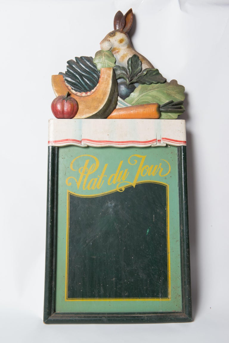 Plat Du Jour Rabbit Chalk Board For Sale at 1stDibs