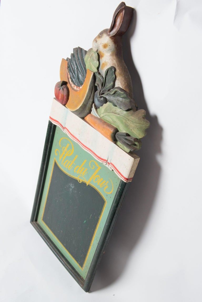 Plat Du Jour Rabbit Chalk Board For Sale at 1stDibs