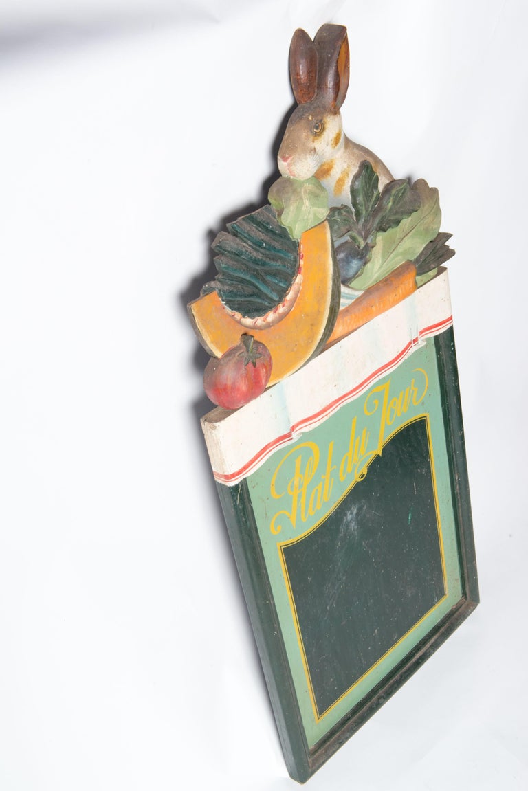 Plat Du Jour Rabbit Chalk Board For Sale at 1stDibs