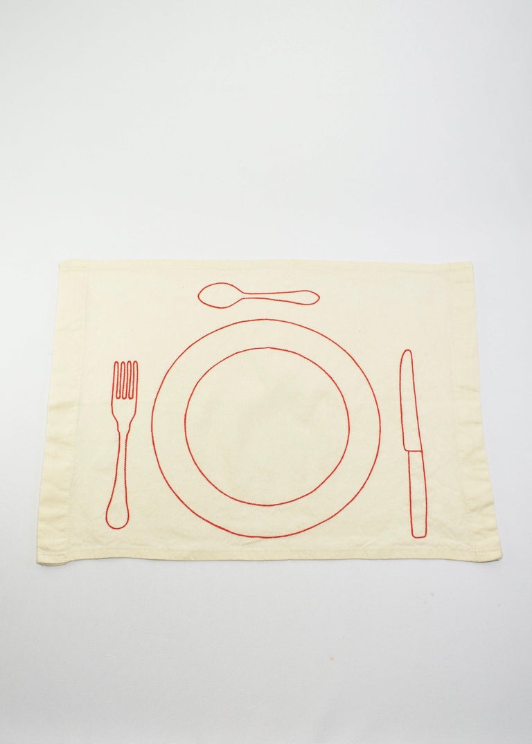 Plate and Cutlery Placemat, Red For Sale at 1stDibs