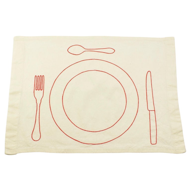 Plate and Cutlery Placemat, Red For Sale at 1stDibs