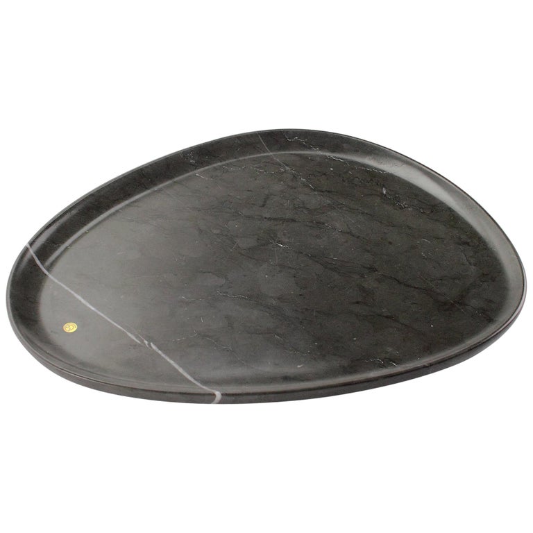 Plate Platter Serveware Grey Stone Collectible Design Italy Hand-carved ...